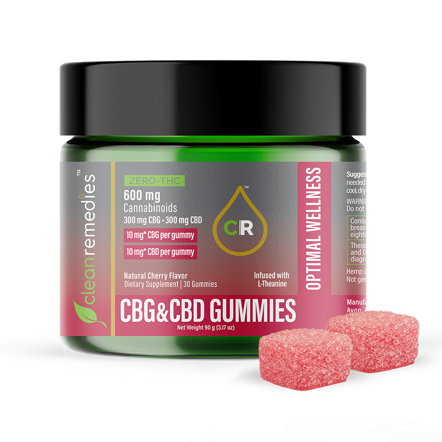 CBG & CBD Optimal Wellness Gummies 600 mg – Clean Remedies